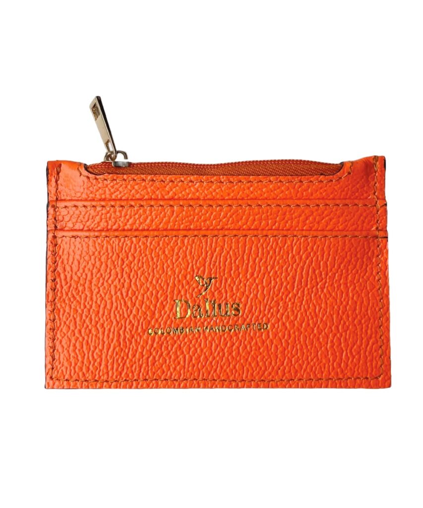 Mini tarjeteros en cuero - Naranja Carrot 🥕